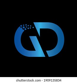 Gd Letter Tech Logo Design Stock Vector (Royalty Free) 1909135834