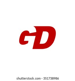 Gd Negative Space Letter Logo Red: vector de stock (libre de regalías ...