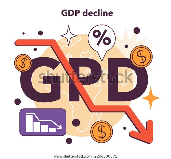 Gdp Decline Recession Indicator Significant Widespread Stock Vector (Royalty Free) 2206800391 ...