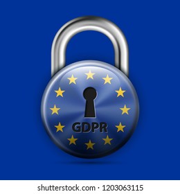 Gdpr Illustration Europe Map Personal Data Stock Vector (Royalty Free ...