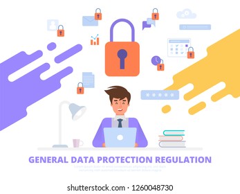 Gdpr General Data Protection Regulation Flat Stock Vector (Royalty Free ...