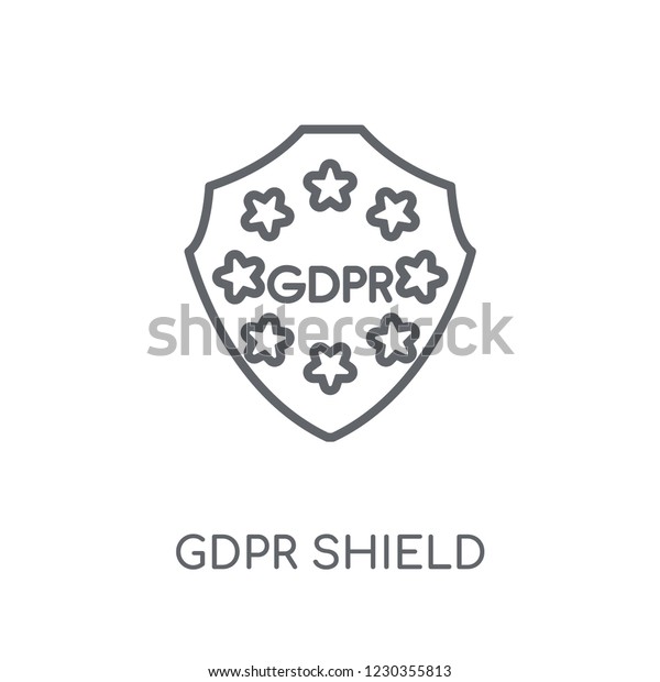 Gdpr Shield Linear Icon Modern Outline Stock Vector (Royalty Free ...