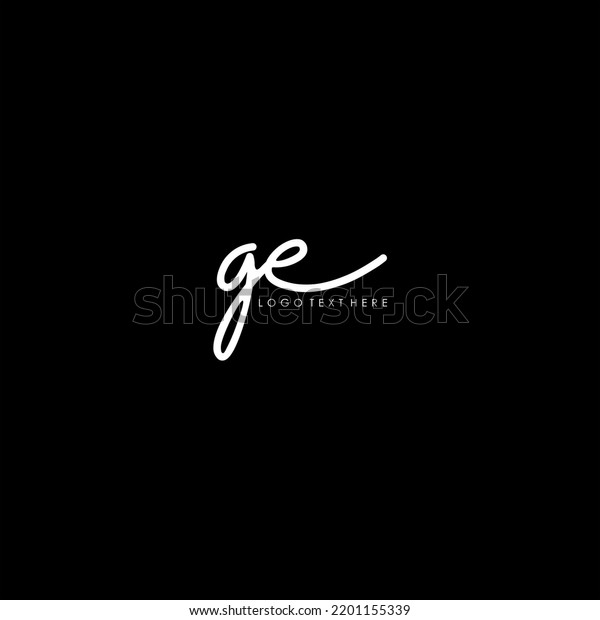 Ge Ge Letter Logo Hand Written Stock Vector (Royalty Free) 2201155339 ...