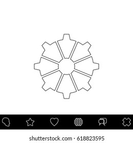 Gear Black Outline Vector Icon Editable Stock Vector (Royalty Free ...
