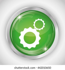 Gear Button Icon Social Media Design Stock Vector (Royalty Free ...
