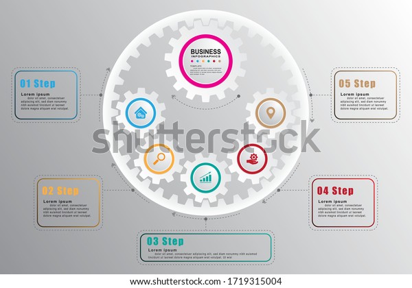 Gear Chart Infographic Template 5 Options Stock Vector (Royalty Free ...