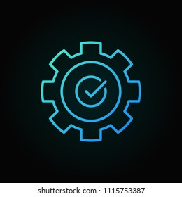 Gear Check Mark Blue Vector Icon Stock Vector (Royalty Free) 1115753387 ...