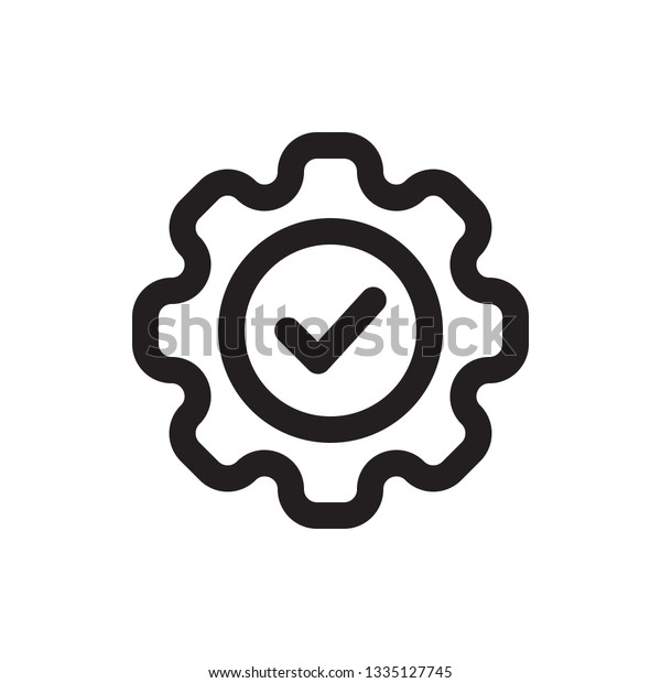 Gear Check Mark Icon Trendy Outline Stock Vector (Royalty Free ...