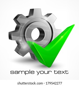 Gear Check Mark Isolated On White Stock Vector (Royalty Free) 179542277 ...