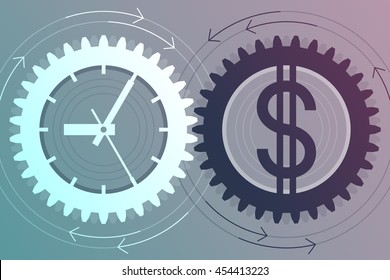 Gear Clock Face Symbol Time Gear Stock Vector (Royalty Free) 454413223 ...