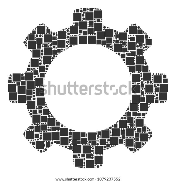 Gear Collage Icon Square Figures Circle Stock Vector (Royalty Free ...