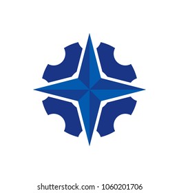 Gear Compass Logo Icon Design Stock Vector (Royalty Free) 1060201706 ...