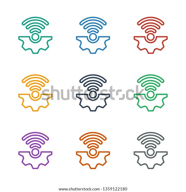 Gear Connection Icon White Background Editable Stock Vector (Royalty ...