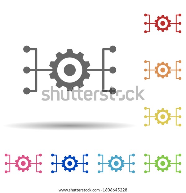 Gear Connection Settings Automated System Multi Stock Vector (Royalty ...