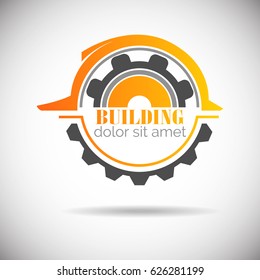 Gear Construction Logo Design Template Stock Vector (Royalty Free ...