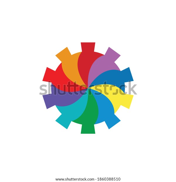 Gear Group Logo Icon Design People Stock Vector (Royalty Free ...