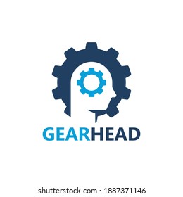Gear Head Logo Template Design Stock Vector (Royalty Free) 1887371146
