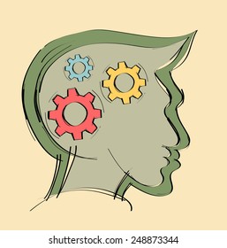 Gear Head Vector Illustration Stock Vector (Royalty Free) 248873344 ...