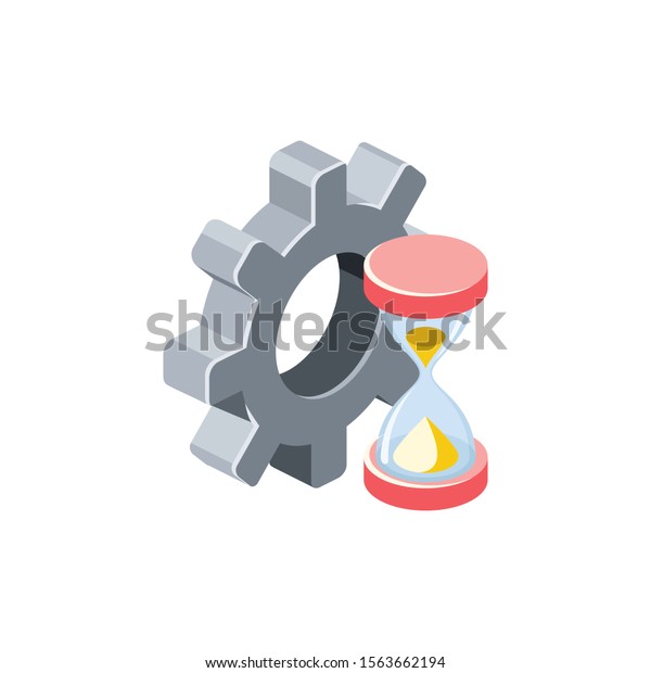 Gear Hourglass Clock Time Vector 3d Stock Vector (Royalty Free ...