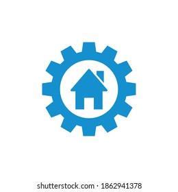 Gear House Logo Design Template Abstract Stock Vector (Royalty Free ...