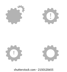 Gear Icon Problem Concept Exclamation Mark Stock Vector (Royalty Free ...