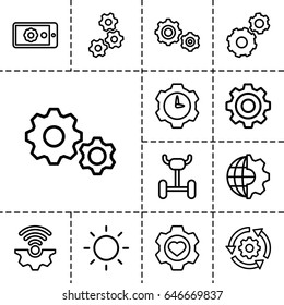 Gear Icon Set 13 Outline Gear Stock Vector (Royalty Free) 646669837 ...