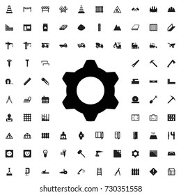 Gear Icon Set Filled Construction Icons Stock Vector (Royalty Free ...