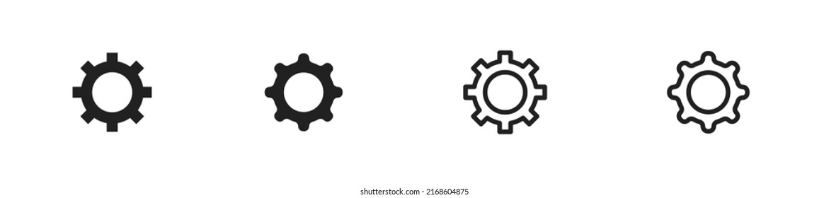 Gear Icon Set Gears Symbol Collection Stock Vector (Royalty Free ...