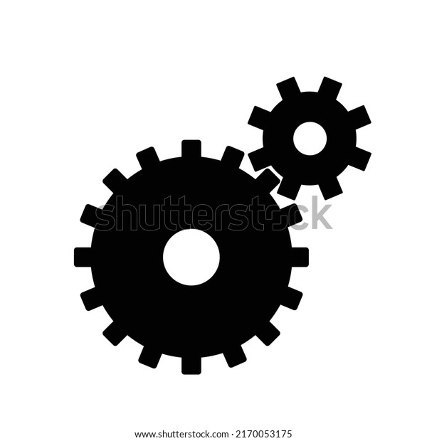Gear Icon Two Gear Icon Flat Stock Vector (Royalty Free) 2170053175 ...