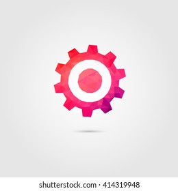 Gear Icon Vector Illustration Low Poly Stock Vector (Royalty Free ...