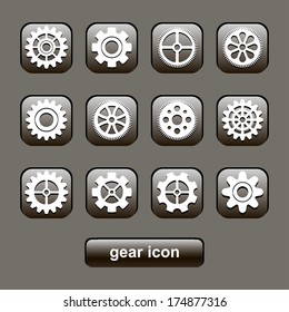 Gear Icon Vector Set Stock Vector (Royalty Free) 174877316 | Shutterstock