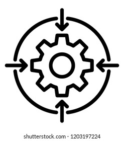 Process Icon On White Background Process Stock Vector (Royalty Free ...