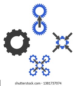 Gear Integration Arrow Icon Symbol Set Stock Vector (Royalty Free ...