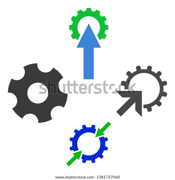 Gear Integration Arrow Icon Symbol Set Stock Vector (Royalty Free ...