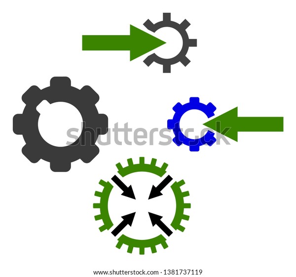 Gear Integration Arrow Icon Symbol Set Stock Vector (Royalty Free ...