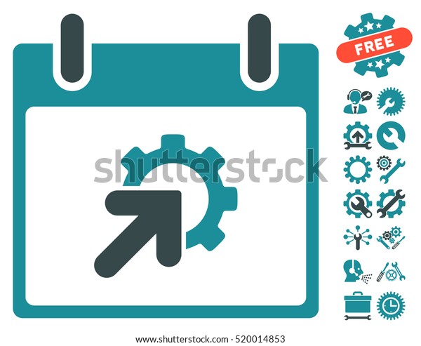 Gear Integration Calendar Day Icon Bonus Stock Vector (Royalty Free ...