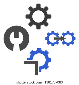 Gear Integration Tools Icon Symbol Set Stock Vector (Royalty Free ...