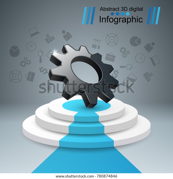 Gear Ladder Stair Icon Vector Eps Stock Vector (Royalty Free) 780874846 ...