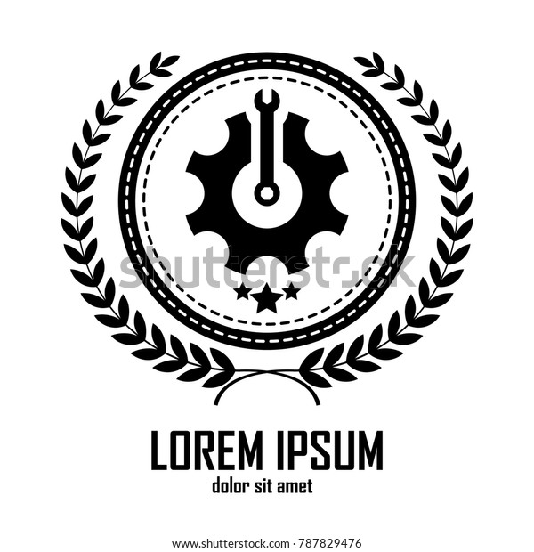 Gear Logo Laurel Wreath Stock Vector (Royalty Free) 787829476 ...