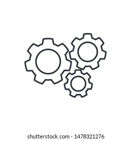 Process Icon Vector Line Gear Process Stock Vector (Royalty Free ...