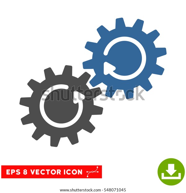 Gear Mechanism Rotation Eps Vector Pictogram Stock Vector (Royalty Free ...