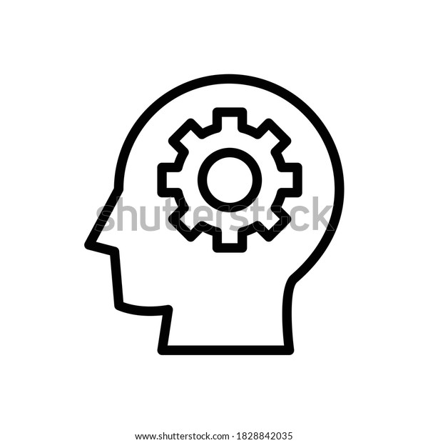 Gear On Mindset Icon Eps 8 Stock Vector (Royalty Free) 1828842035 ...