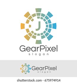 Gear Pixel Initial Letter J Logo Stock Vector (Royalty Free) 675974914 ...