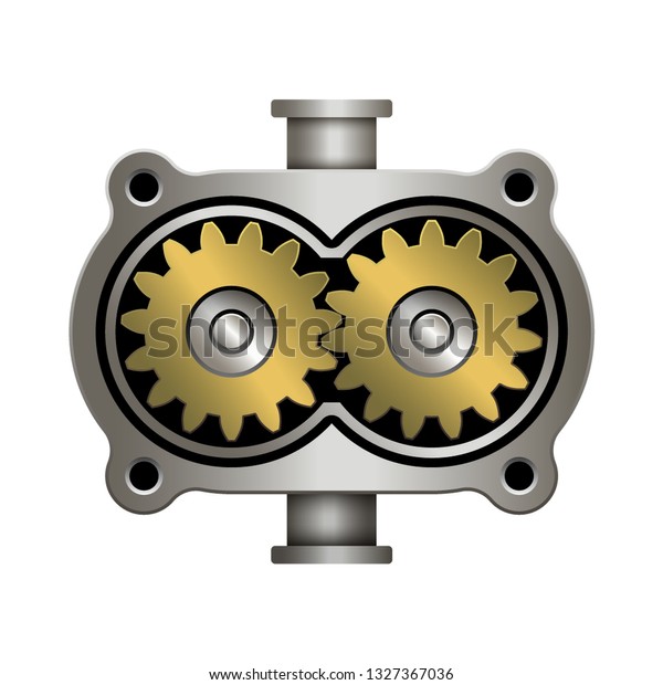 Gear Pump Mechanism Pumping Fluid Vector 库存矢量图（免版税）1327367036