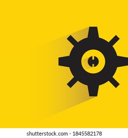 Gear Shadow On Yellow Background Stock Vector (Royalty Free) 1845582178 ...