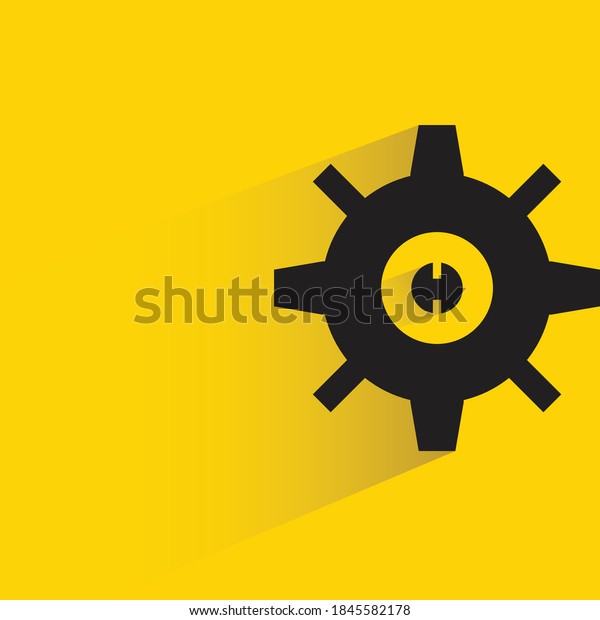 Gear Shadow On Yellow Background Stock Vector (Royalty Free) 1845582178 ...