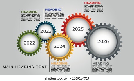Gear Shape Timeline Infographic Vector Illustration Stock Vector ...