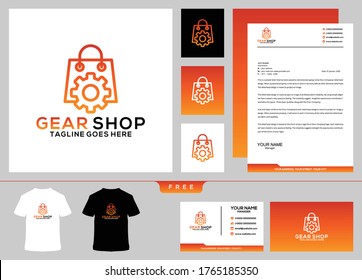 Gear Shop Logo Design Template Business Stock Vector (Royalty Free ...