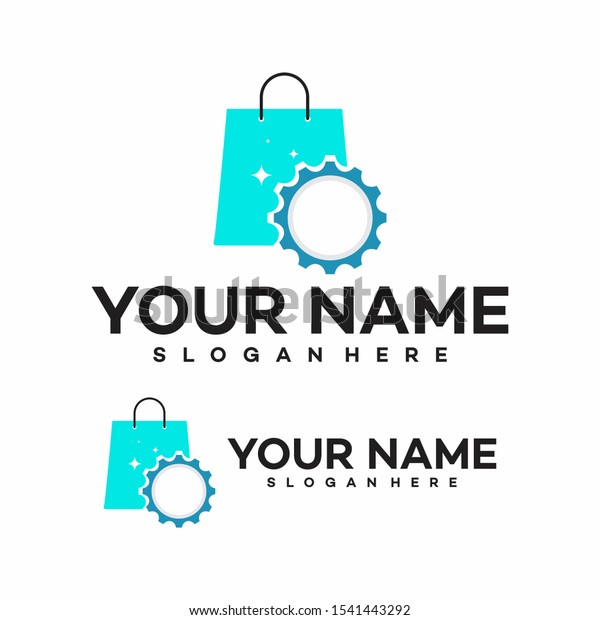 Gear Shop Logo Designs Concept Vector Stock Vector (Royalty Free ...