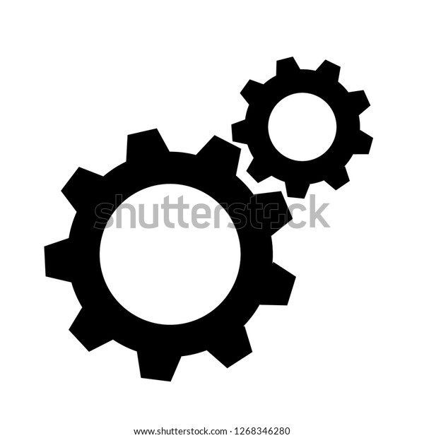 Gear Symbol Simple Black Isolated On Stock Vector (Royalty Free ...